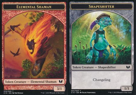 Elemental Shaman Token 010 | Shapeshifter Token 001 - C15 – Troll and Toad