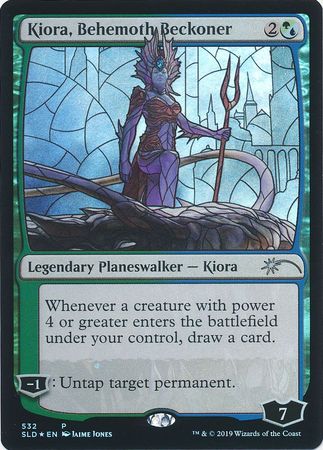 Kiora, Behemoth Beckoner - SLD Stained Glass Foil Promo – Troll and Toad