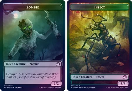 Zombie 005 // Insect 009 Foil Token – Troll and Toad