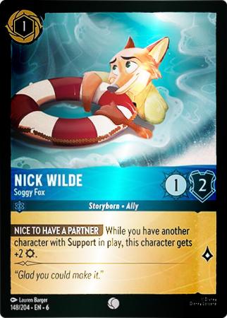 Nick Wilde - Soggy Fox - 148/204 - Common Cold Foil – Troll and Toad