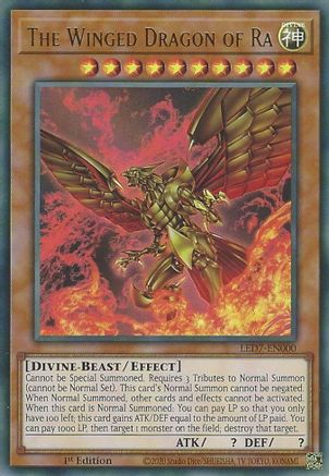 The Winged Dragon of Ra (Alternate Art) (LED7-EN000) - Legendary Dueli ...