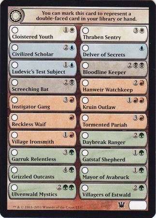 Transform Card Checklist - Innistrad – Troll and Toad