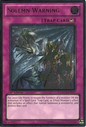 Solemn Warning (UTR) (DREV-EN077) - Duelist Revolution Ultimate Rare U ...